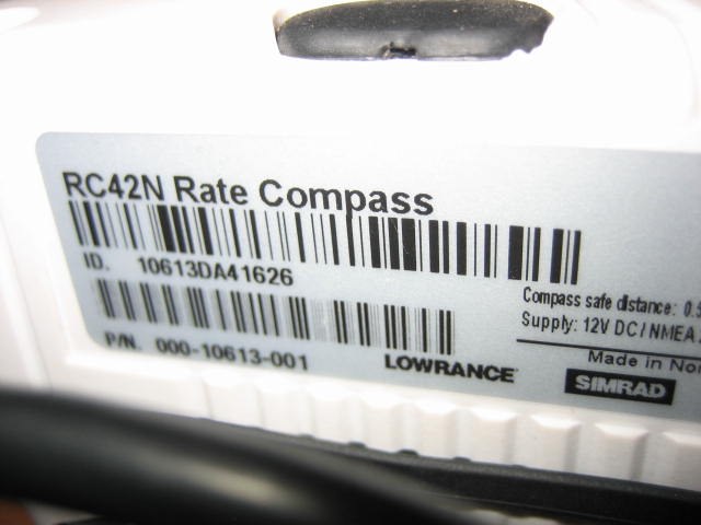 Simrad RC42N Rate Compass - LIGHTNING DAMAGE, No NMEA 2000 Comms - Max ...