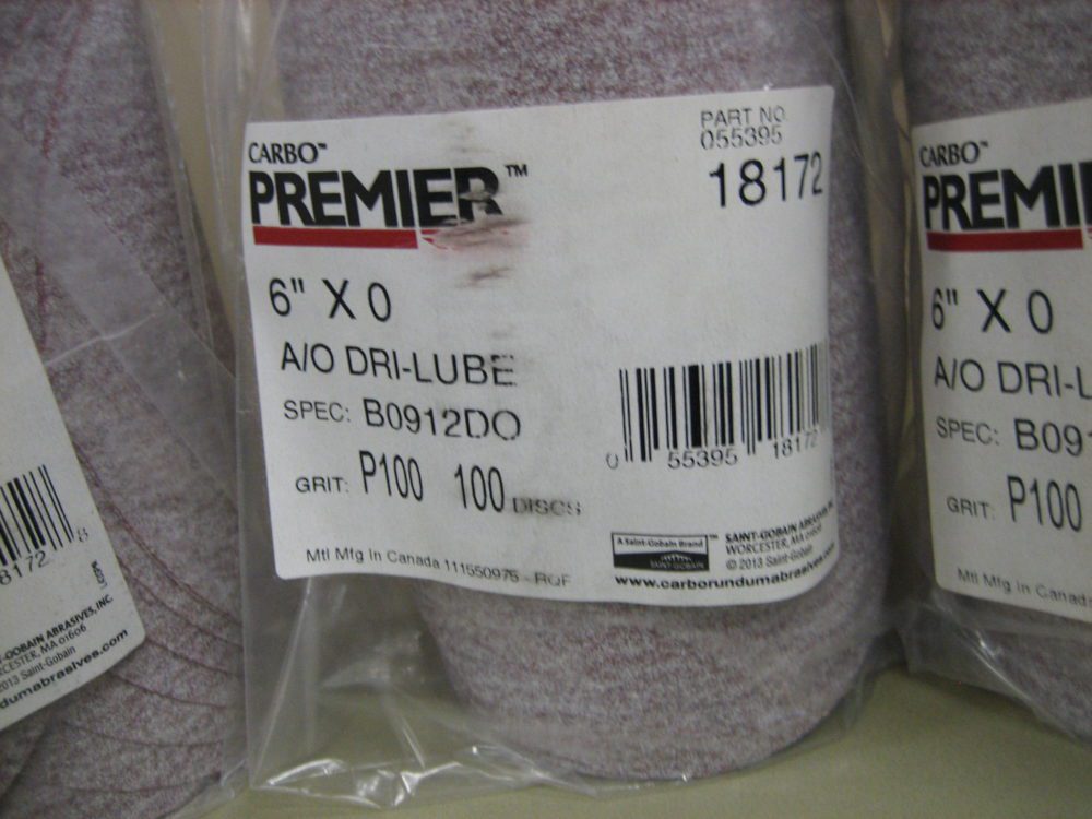 Carbo Premier 18172 P100 Grit Dri-Lube 6" Sanding Discs 4 Rolls 100/ea ...