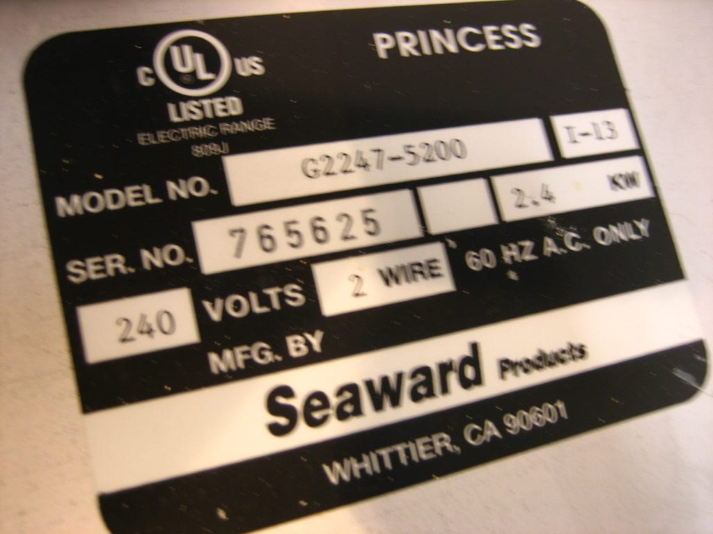 Seaward G2247-5200 Princess Dual Burner Electric Glass Top COOKTOP ...