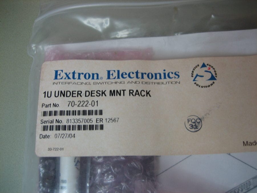 Genuine Extron 70-222-01 MBU 149 Low-Profile Mount Kit for 1U Full Rack ...