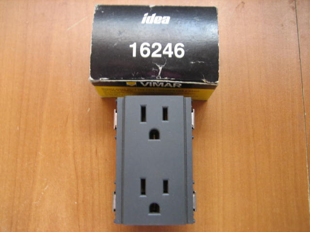 Vimar Idea 16246 2P+E Double Socket Outlet 15A 127V 3 Modules -Gray ...