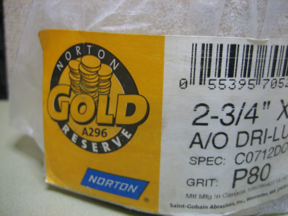 Norton 70528 A/O Dri-Lube Stick-On Sand Paper P80 Grit 2-3/4" x 20 YD ...