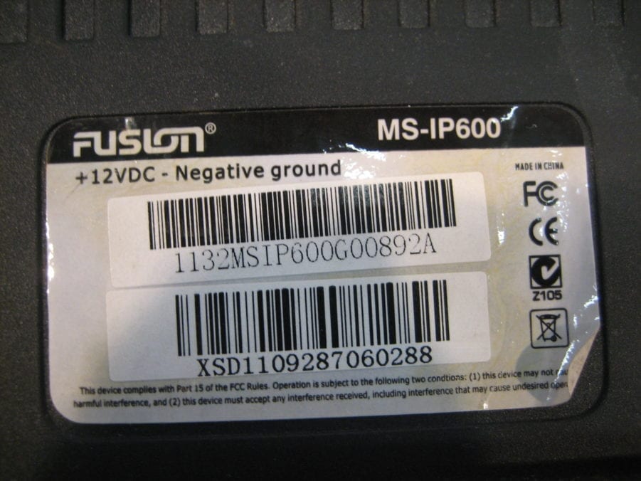 Fusion MS-IP600 iPod Dock/AUX/AM/FM/SAT RADIO Marine Stereo Receiver ...