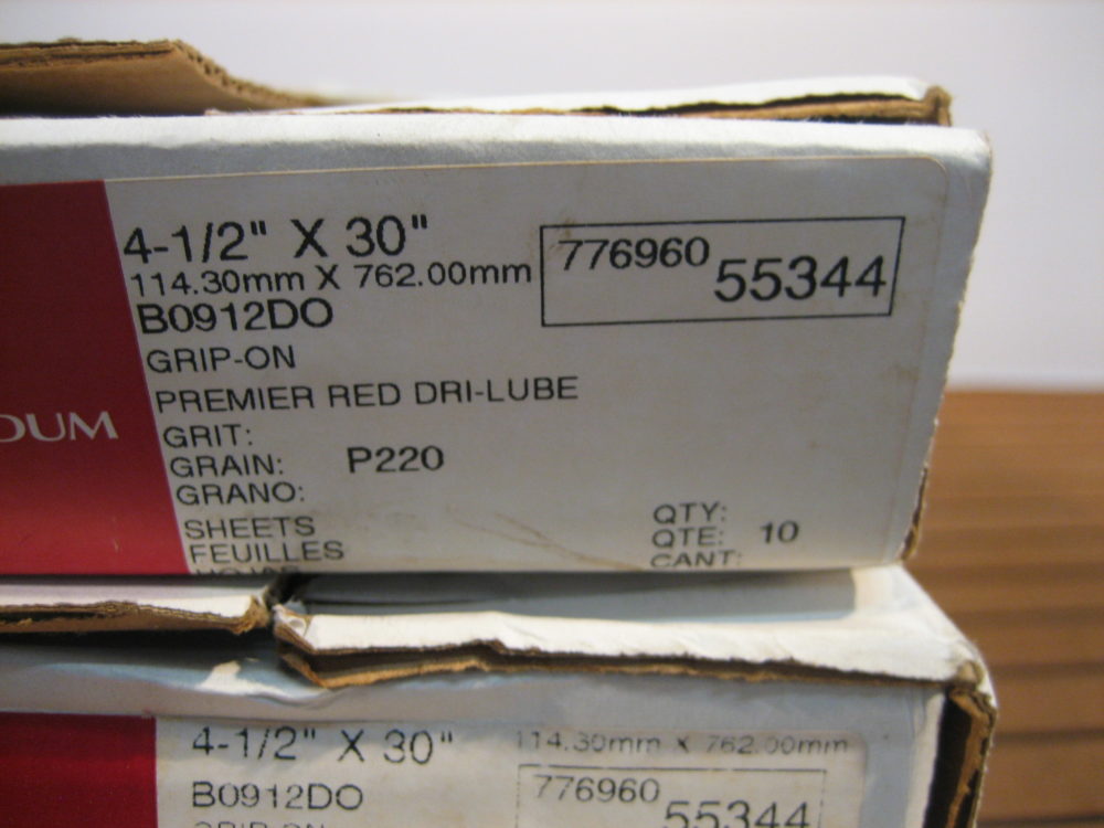 Carborundum 55344 Grit P220, 4-1/2" X 30" Sand Paper - LOT OF 60 SHEETS ...