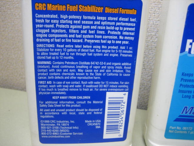 CRC 06172 Marine Diesel Fuel Stabilizer 16 Oz - *LOT OF 4* Up to 640 ...