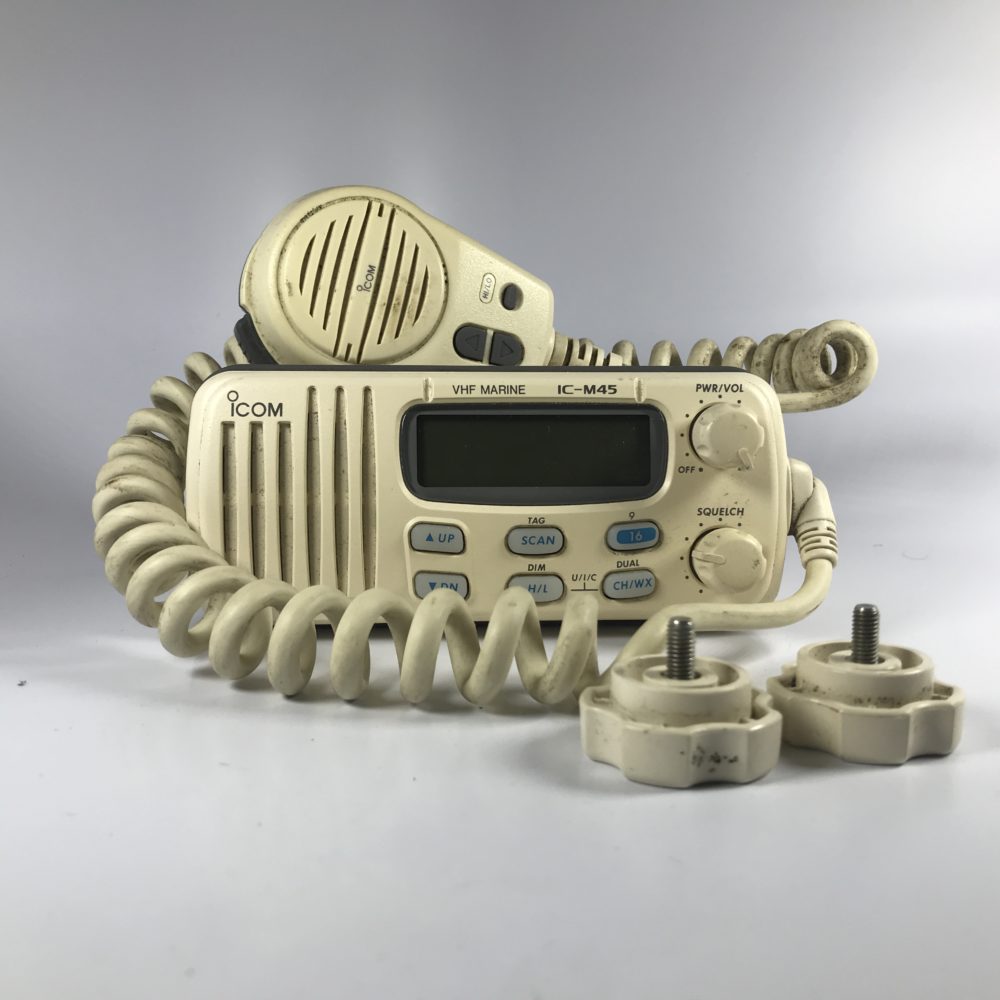 Icom IC-M45A Marine VHF Transceiver and Mic Bench Tested Good White ...