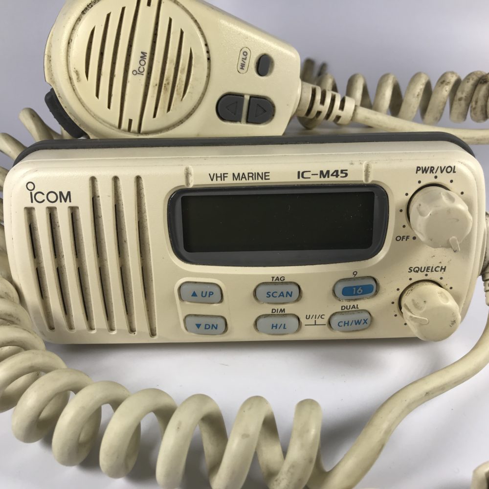Icom IC-M45A Marine VHF Transceiver and Mic Bench Tested Good White ...