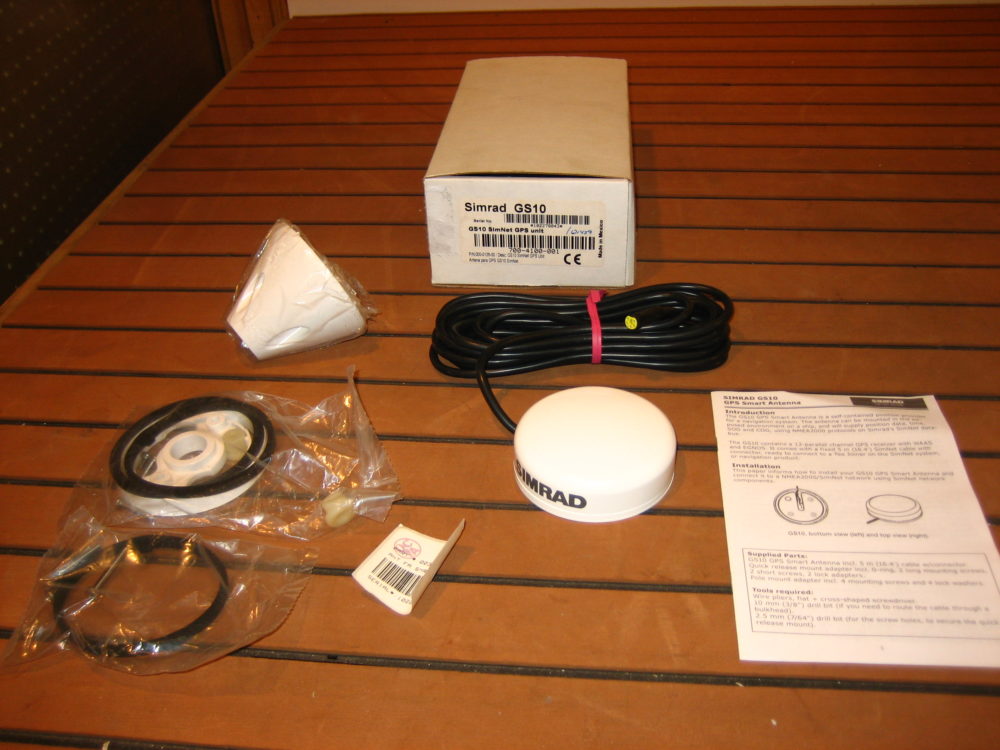 Simrad GS10 Simnet GPS Antenna w/ 5 meter Simnet Drop Cable NEW IN BOX ...