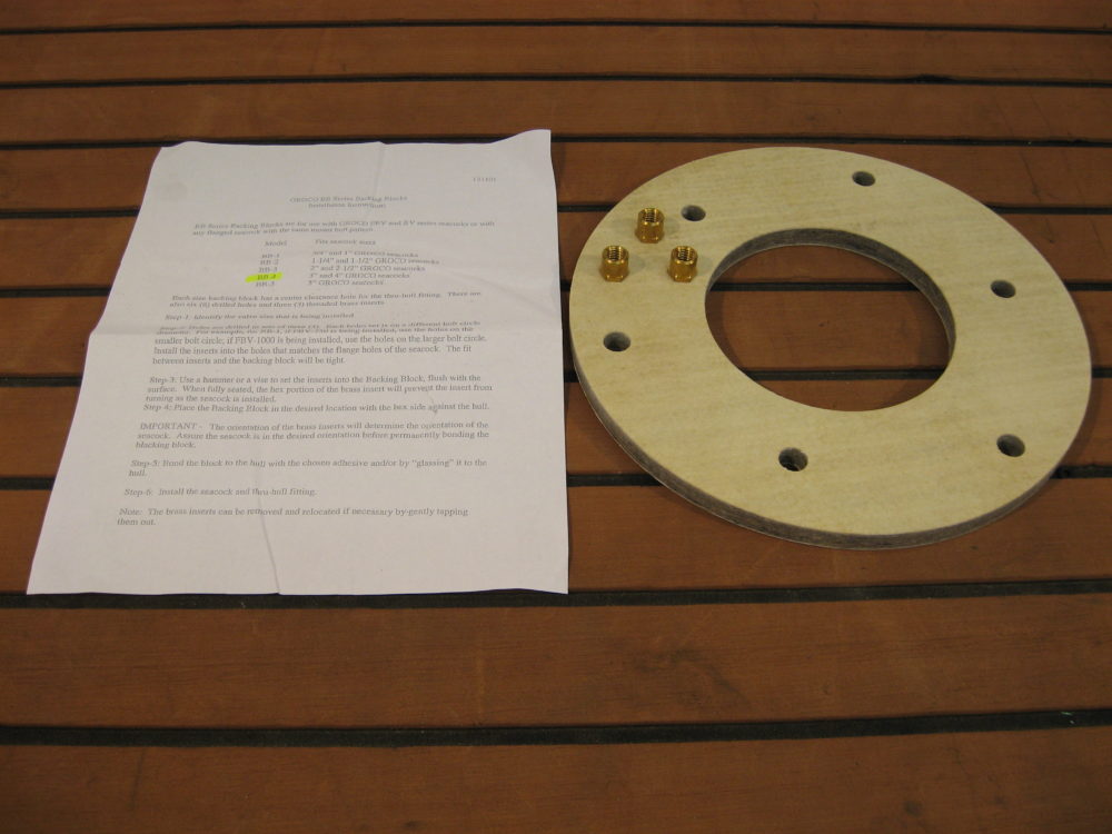 Groco BB-4 Seacock Backing Block