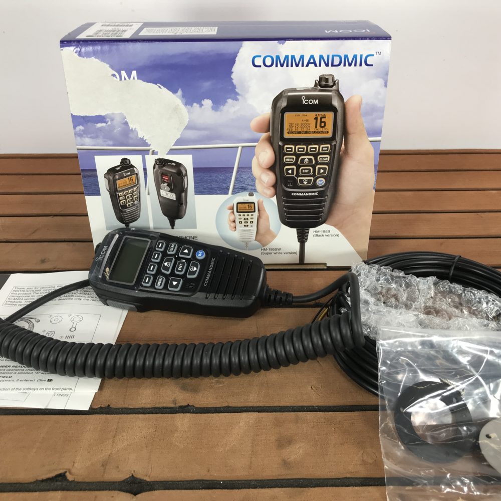 ICOM Command Mic HM-195B Microphone W/ Extension Cable NEW IN BOX - Max ...