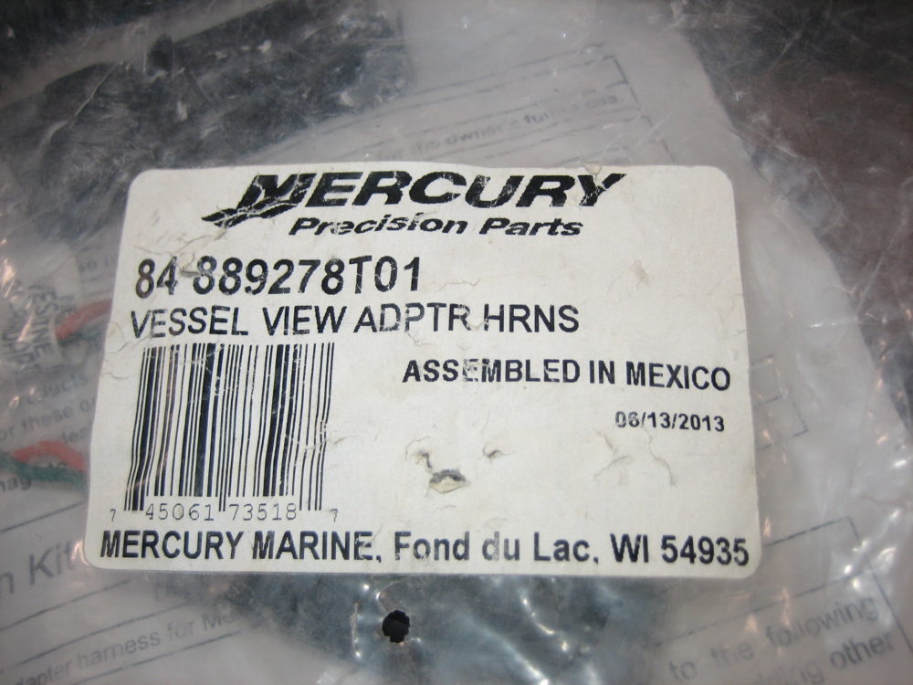 Mercury 84-889278T01 Vessel View Adapter Harness - Gen 1/MY07 *NEW ...