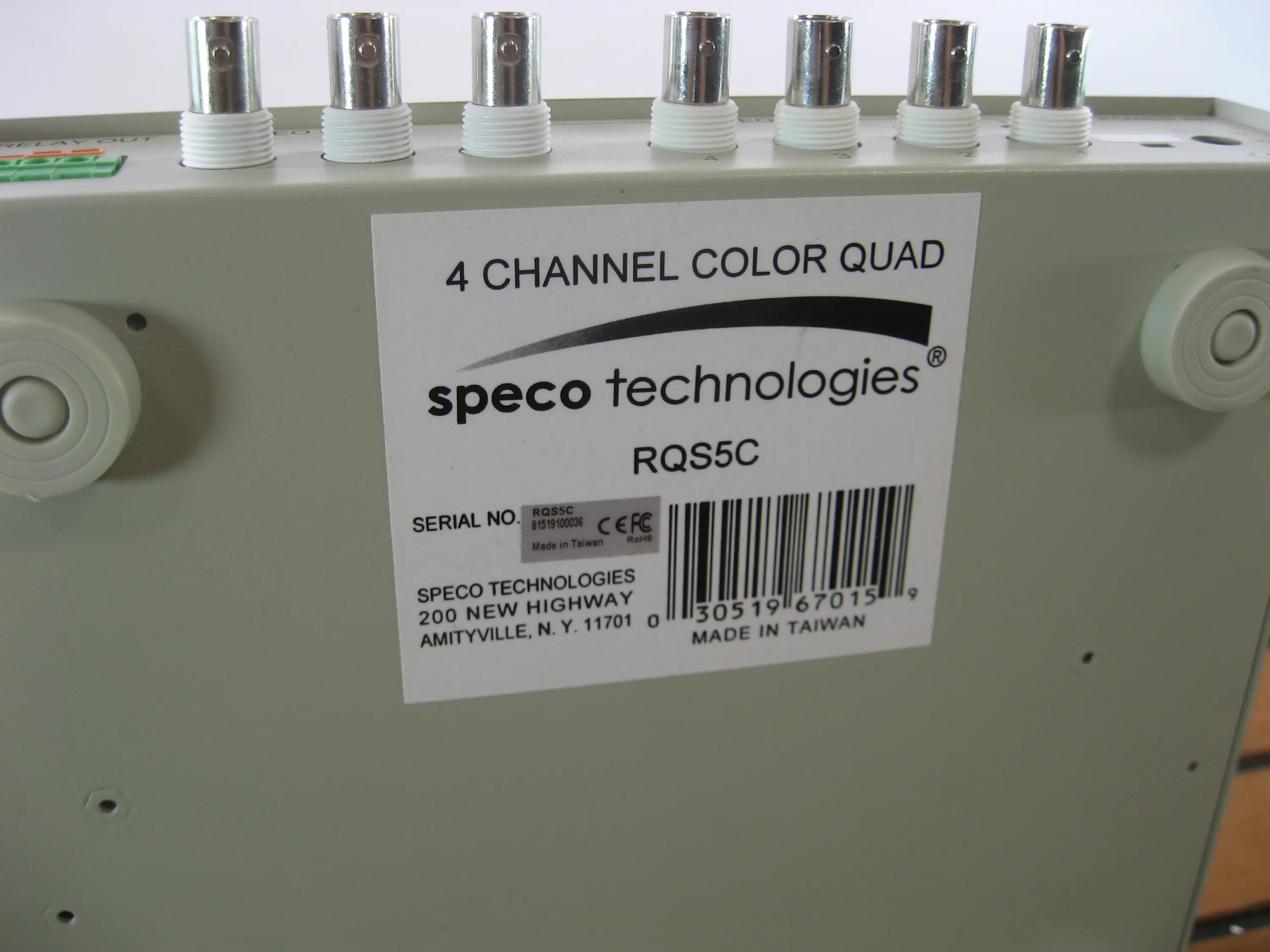 Speco RQS5C 4-Channel Color Quad Video Splitter - Free US Shipping ...