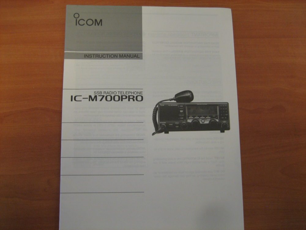 ICOM IC-M700PRO SSB Radio Telephone Instruction Manual - Free Shipping ...