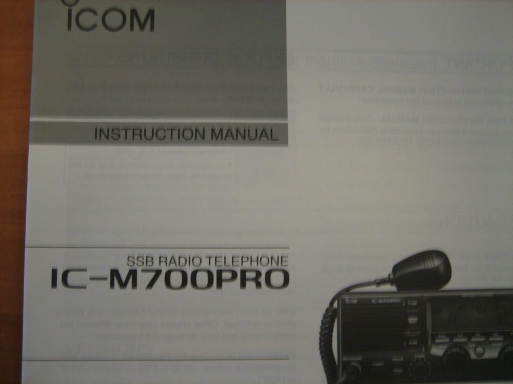ICOM IC-M700PRO SSB Radio Telephone Instruction Manual - Free Shipping ...
