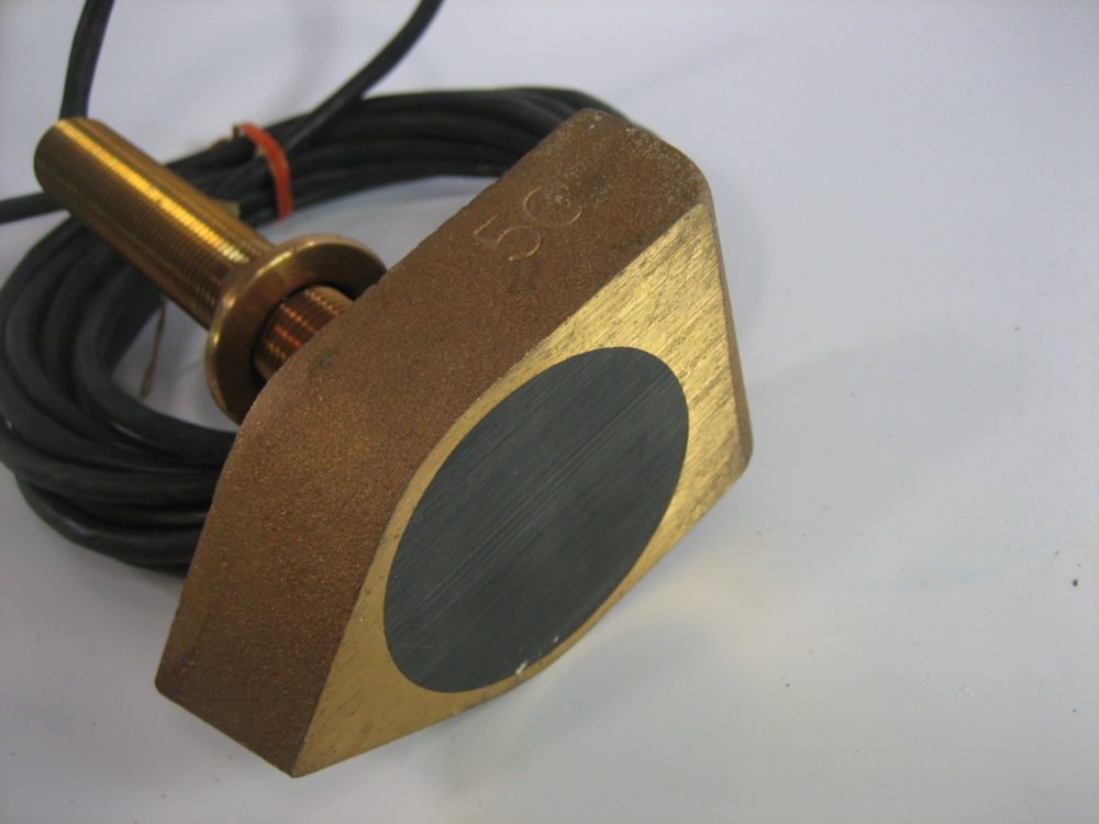 Radarsonics 201 50/200 kHz 600w 11/45° Thru-Hull Bronze Transducer NEW ...