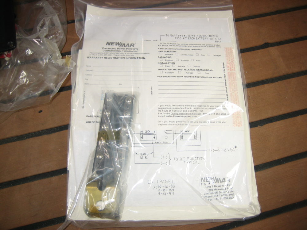 Newmar ES-1 Elite Master Marine Boat Electrical 12v DC Breaker Panel w ...
