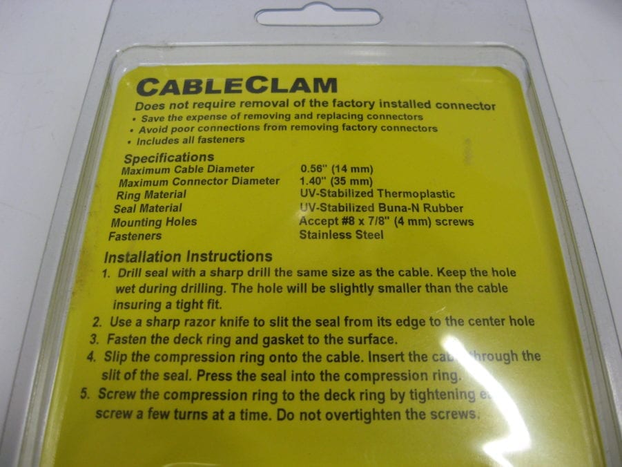 Lot of 2 Blue Sea Systems 1003 Cable Clams - Waterproof Pass-through ...