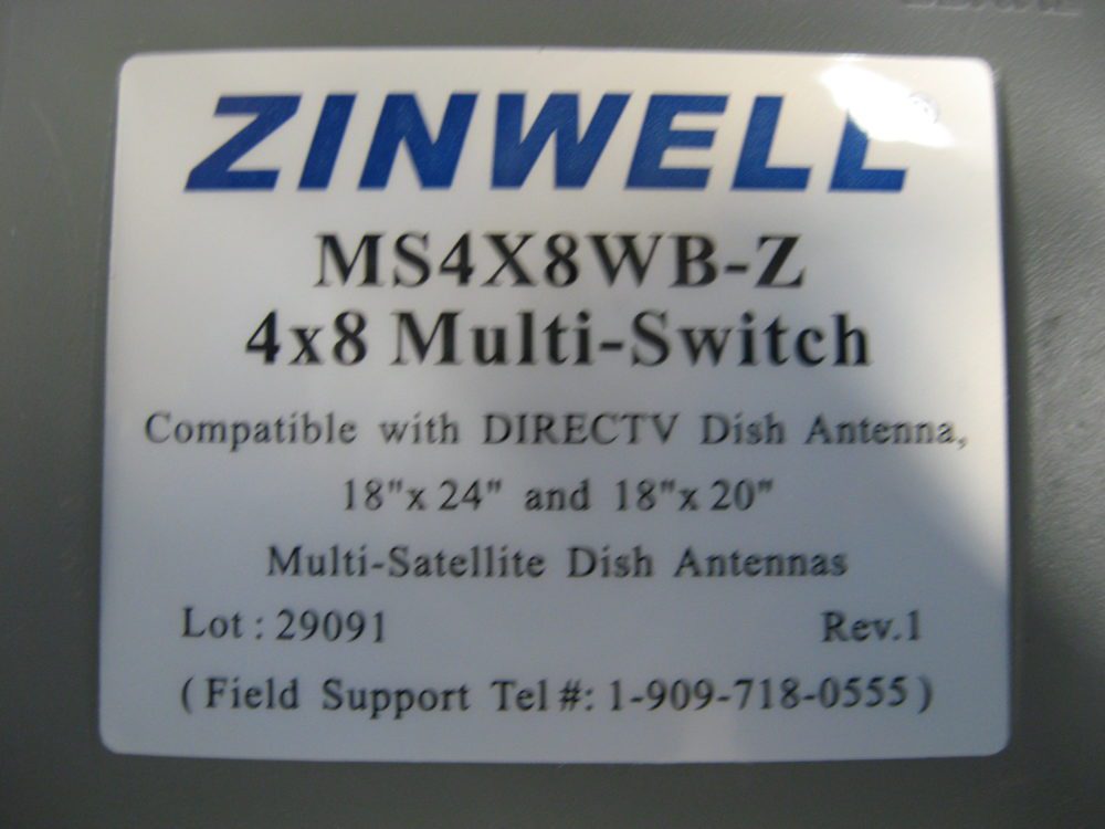 Zinwell MS4X8WB-Z 4x8 Multi-Switch - Free US Shipping - Max Marine ...