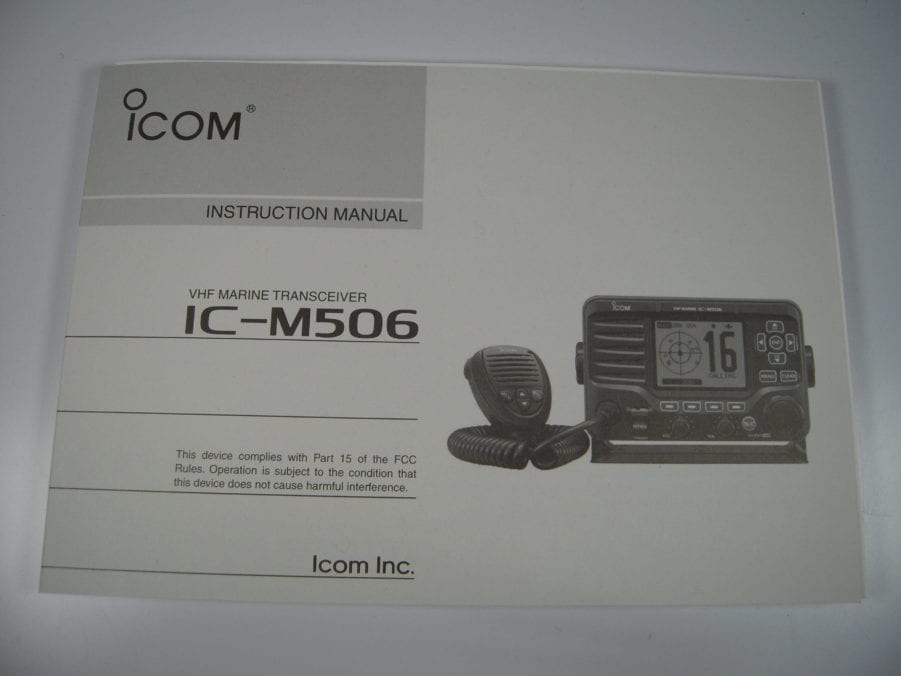 Icom IC-M506 VHF Marine Transceiver Instruction Manual - Max Marine ...