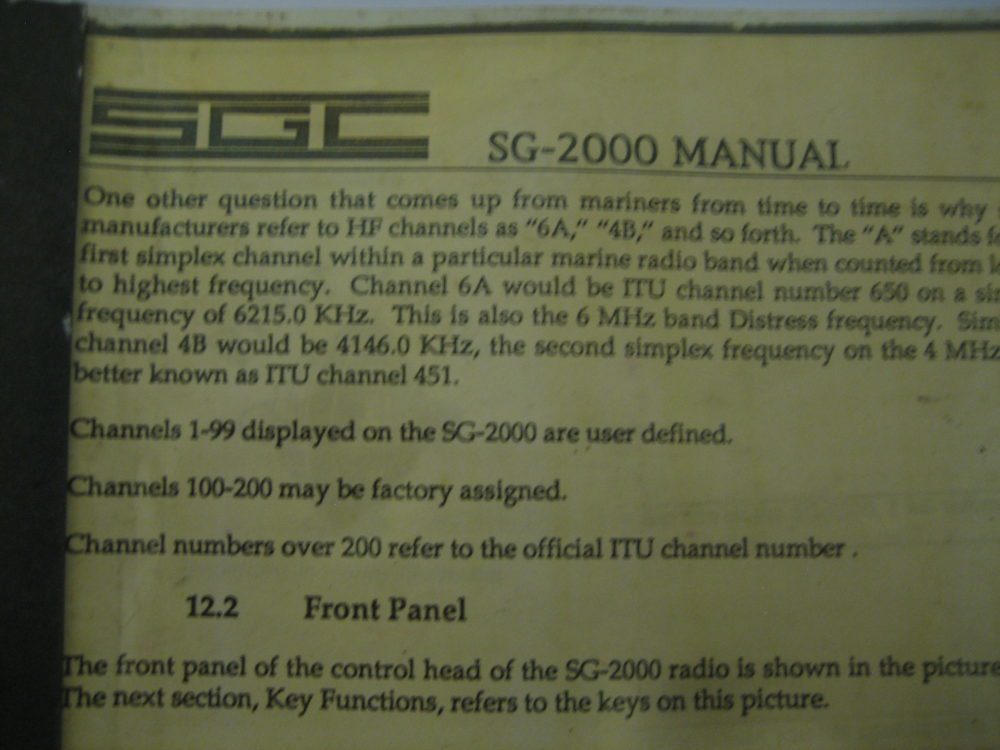 SGC SG-2000 Operator's Manual - Free Shipping - Max Marine Electronics