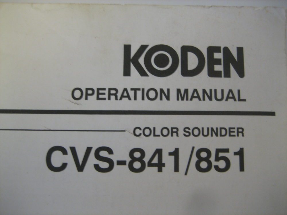 Koden Color Sounder CVS-841/851 Operation Manual - Free Shipping - Max ...