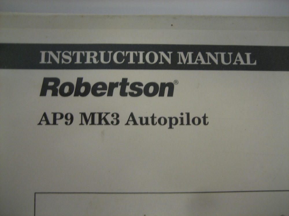 Robertson AP9 MK3 Autopilot Instruction Manual - Free Shipping - Max ...