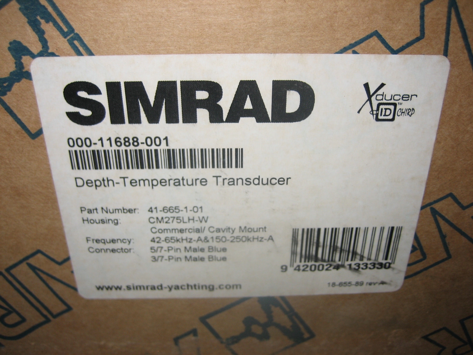 Simrad/Airmar 000-11688-001 CM275-LH-W 1kw Cavity Chest Mount CHIRP ...