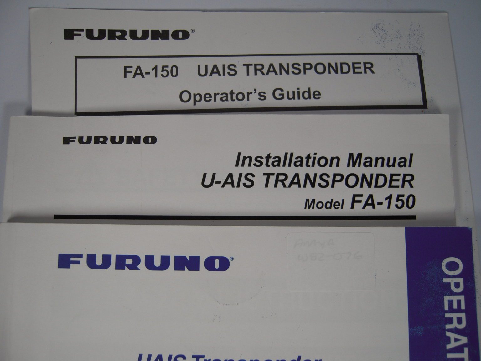 Furuno UAIS Transponder FA-150 Operator's and Installation Manuals ...