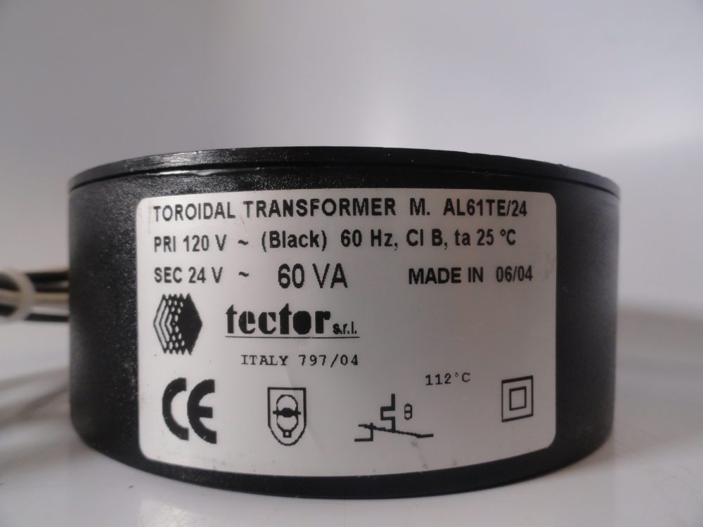 Tector AL61TE/24 Step Down Toroidal Transformer (120V/24V 60VA) - Max ...