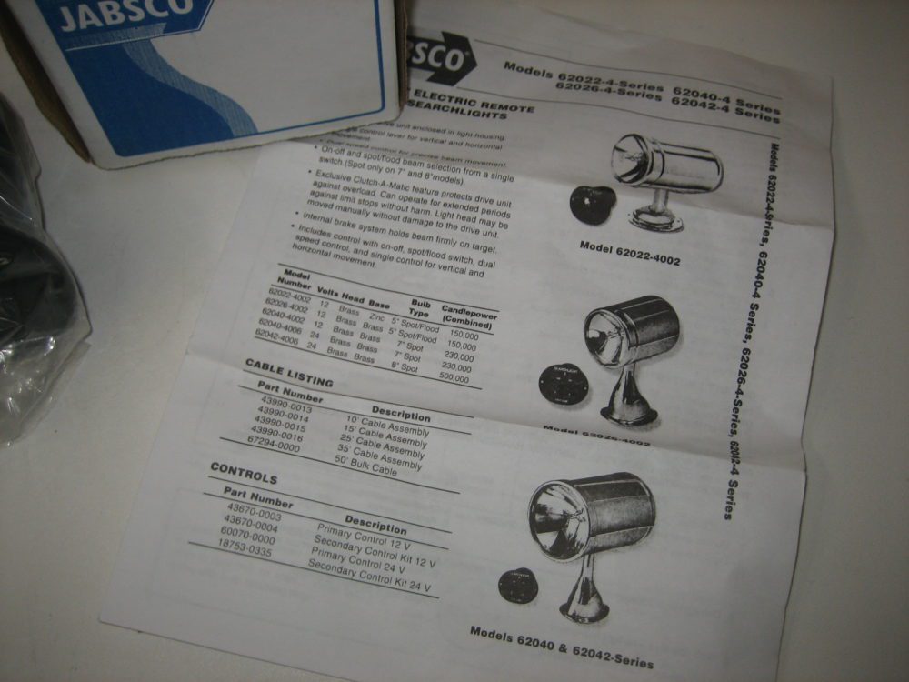ITT Jabsco 43003-1253 Spotlight NEW SEARCHLIGHT REPLACEMENT CONTROLLER ...