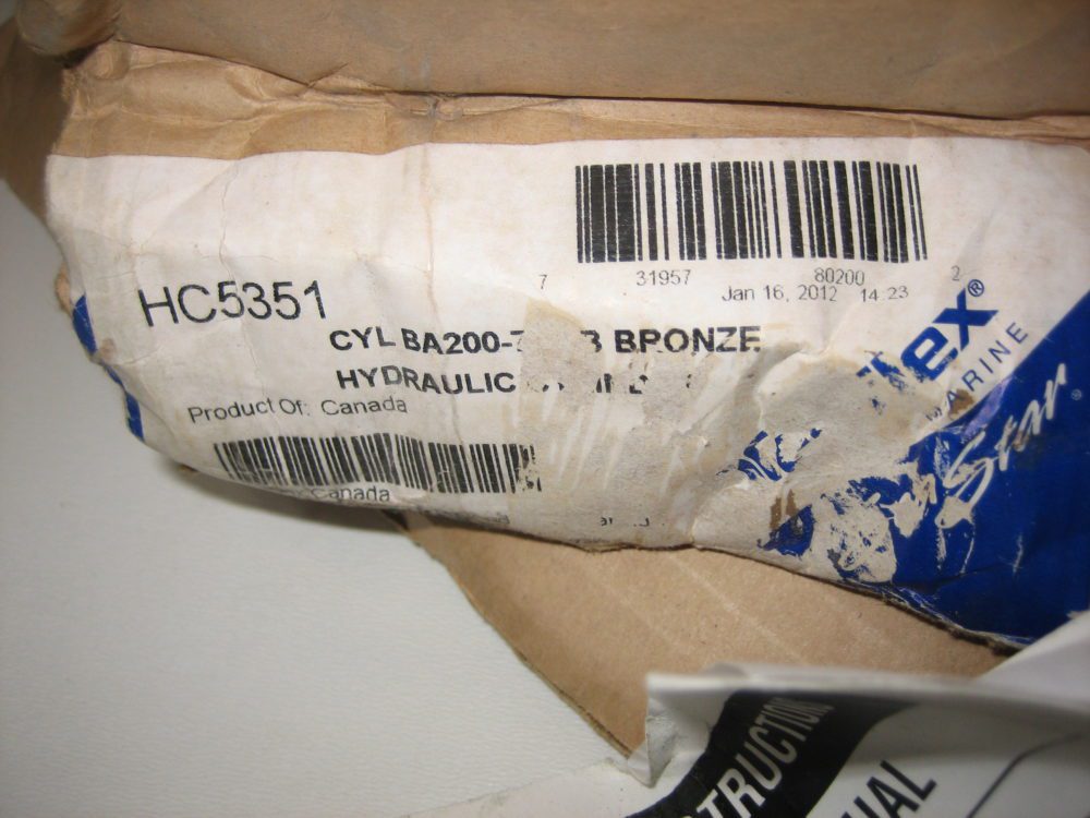 Seastar Teleflex Capilano HC5351 BA200-7TMB Bronze Hydraulic Steering ...