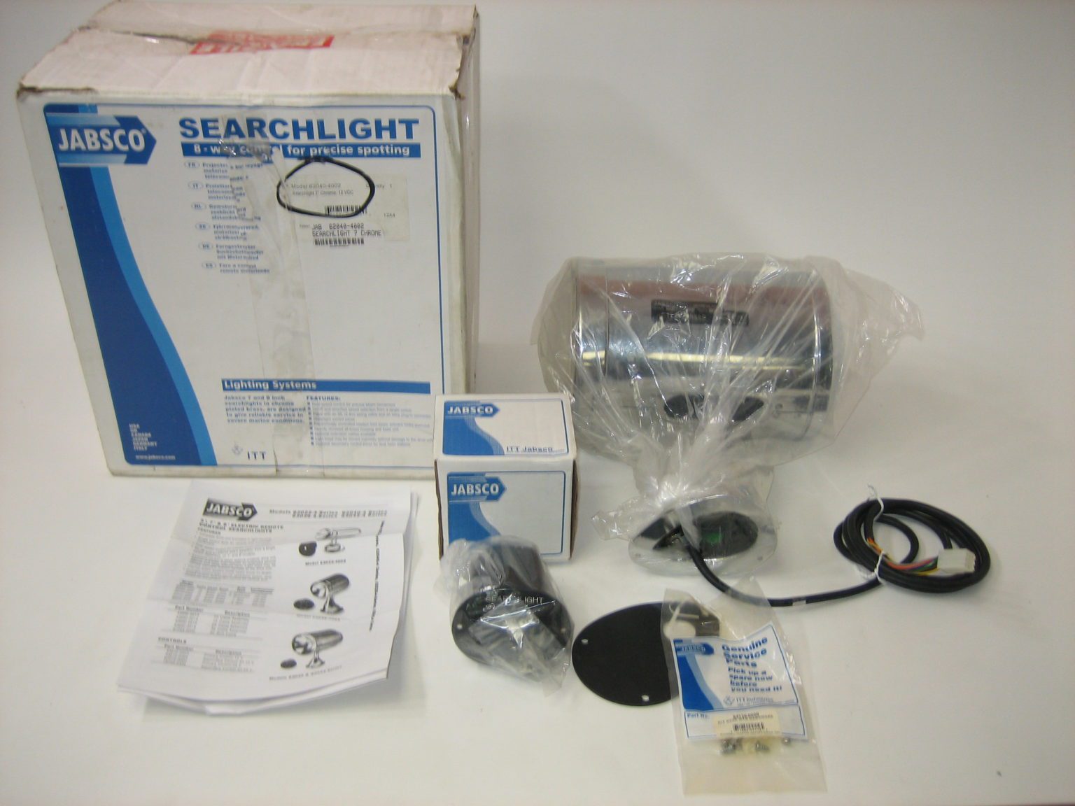 ITT Jabsco 62040-4002 Spotlight Searchlight 12v 7" Chrome Brass - NEW ...