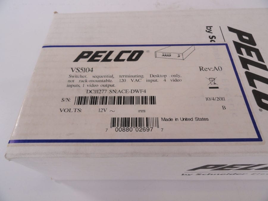Pelco VS5104 Sequential Switcher - Free US Shipping - Max Marine ...