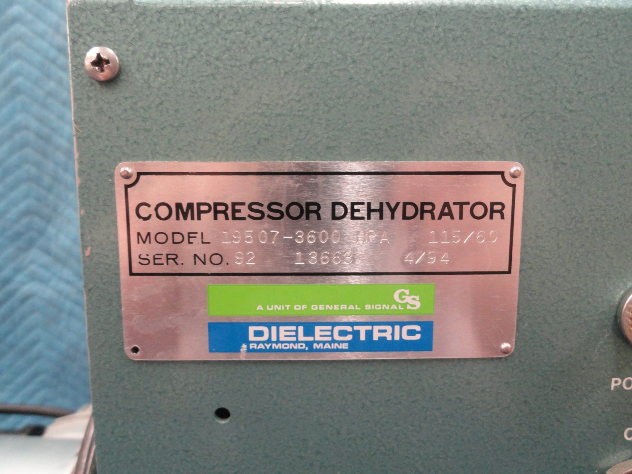 Dielectric 19-507-3600 Portable Compressor Dehydrator - Local Pickup ...