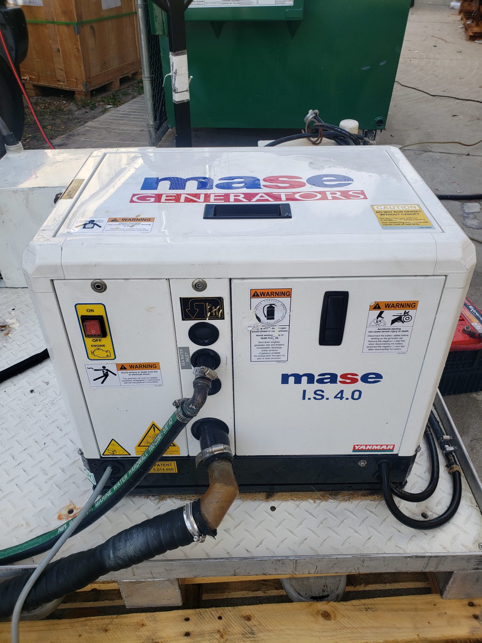 MASE Yanmar IS 4.0 S *1 HR RUNTIME* 4kw Diesel Raw-Water Cooler Marine ...