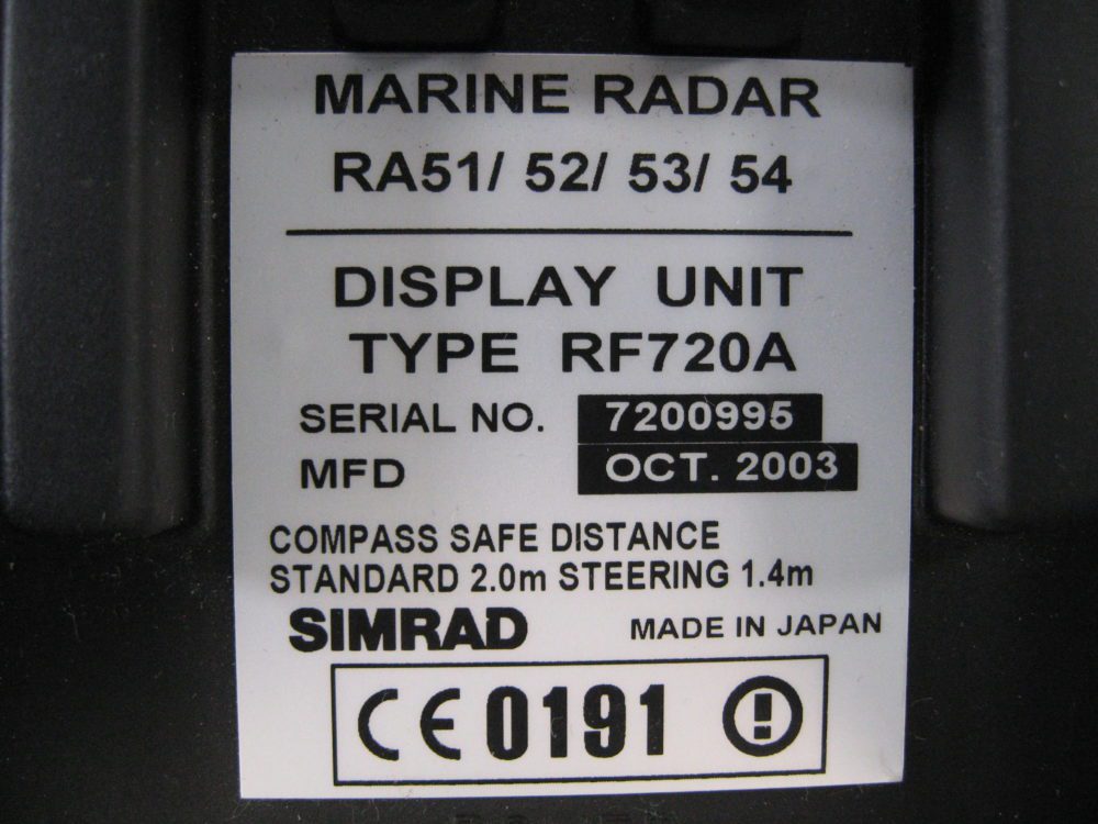 SIMRAD RA51 RA52 RA53 RA54 Marine Radar RF720A - Max Marine Electronics
