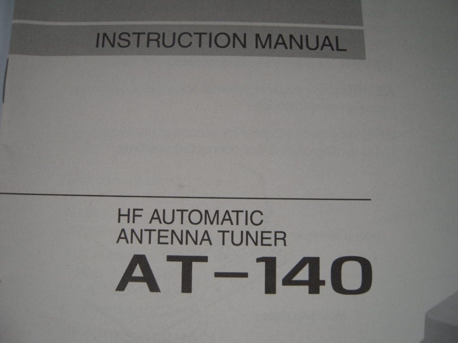 ICOM AT- 140 HF Automatic Antenna Tuner Instruction Manual - Max Marine ...