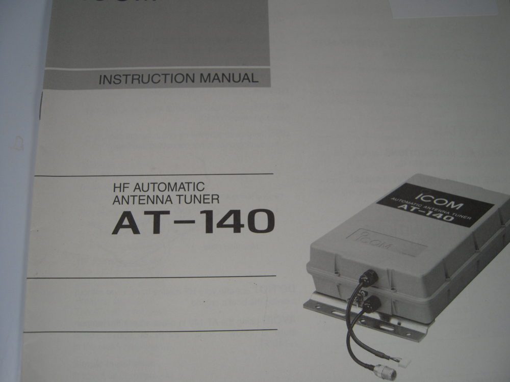 ICOM AT- 140 HF Automatic Antenna Tuner Instruction Manual - Max Marine ...