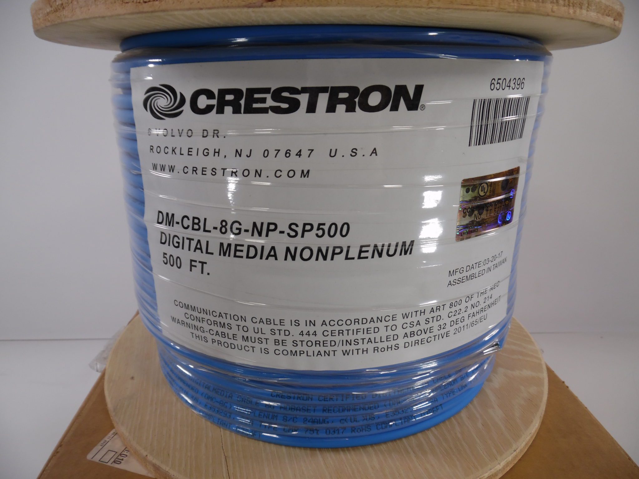Crestron DigitalMedia 8G Cable NonPlenum 500FT ~ DM-CBL-8G-NP-SP500 New ...