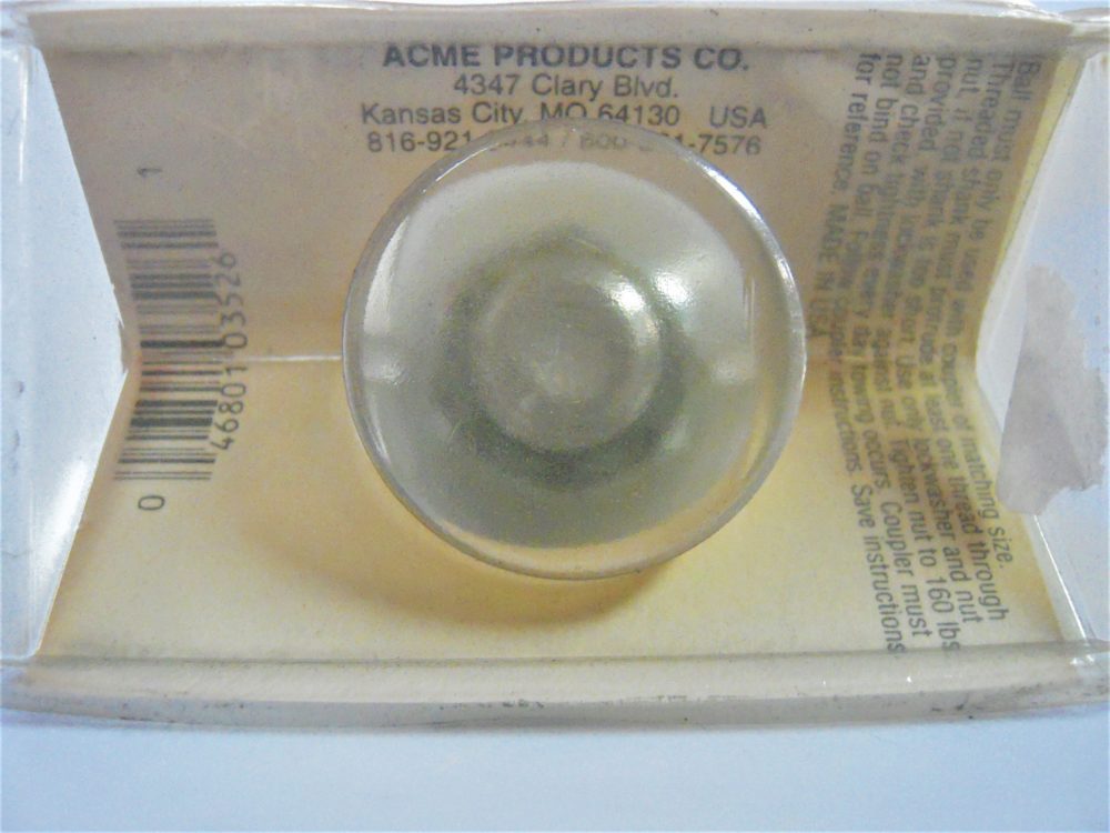ACME 35-26 1 7/8" Forged Steel Chrome Trailer Ball Hitch 3/4" Shank ...