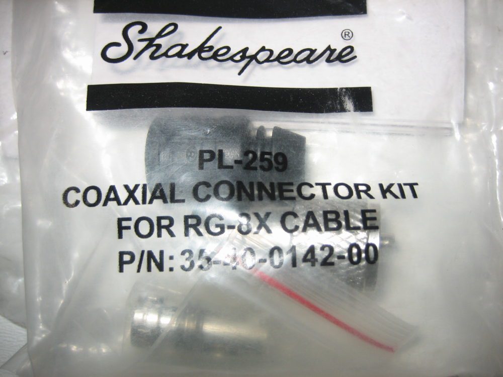 Shakespeare LOT OF 3 VHF CONNECTORS* PL-259 UG-176 for RG-8X Cable 35 ...