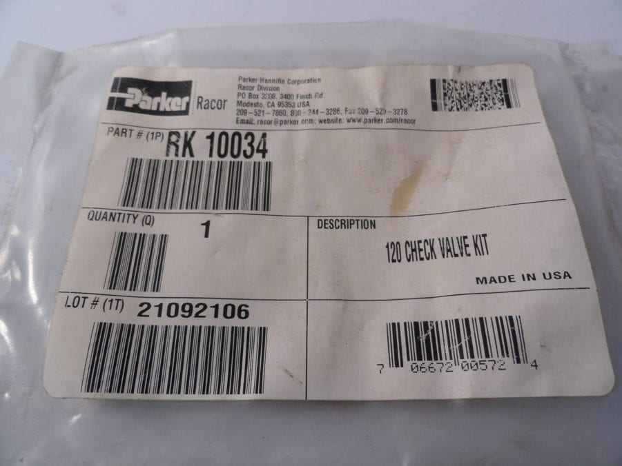 Parker Racor RK 10034 120 Check Valve Kit - Free US Shipping - Max ...