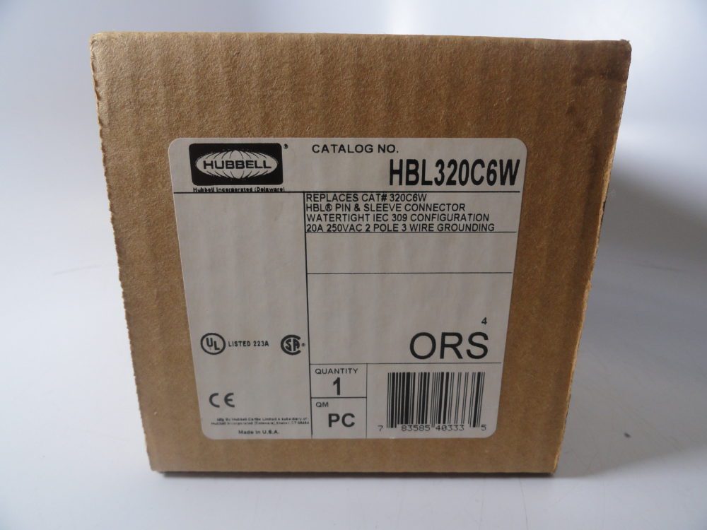 Hubbell HBL320C6W Watertight IEC 309 Pin & Sleeve Connector *NEW IN BOX* - Max Marine Electronics