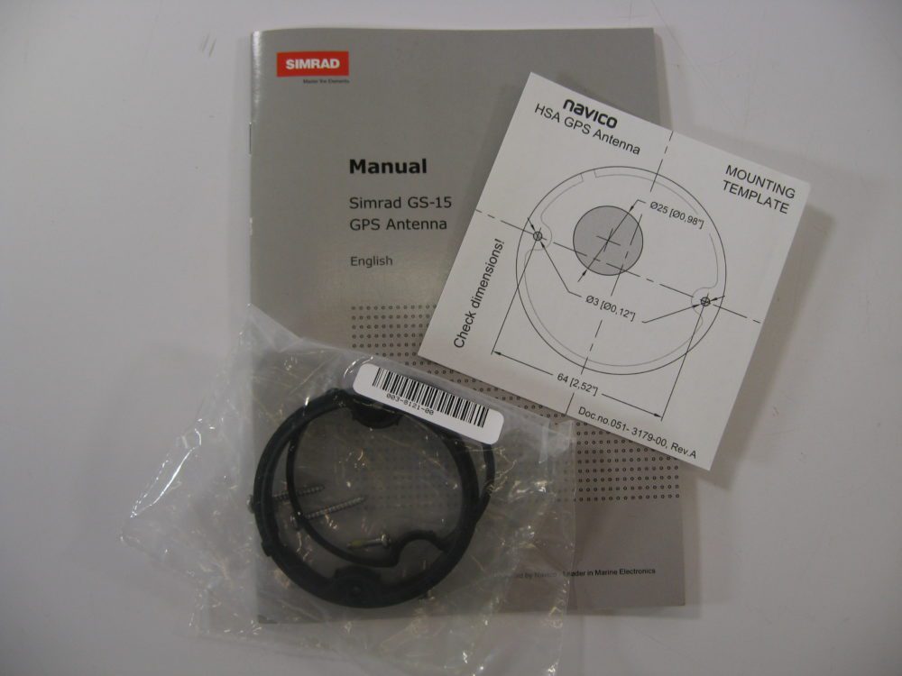 Simrad GS-15 GPS Antenna W/ Base + NMEA2k To Simnet Drop cable - Tested ...