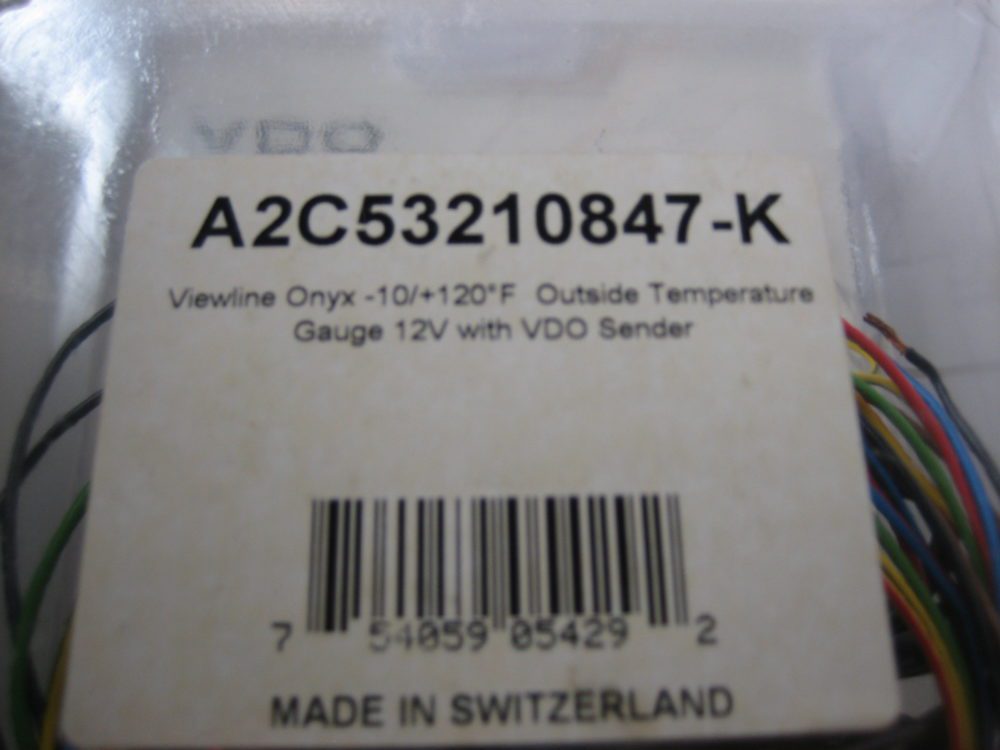 VDO Viewline Onyx Outside Temperature Gauge A2C53210847-K - Return ...