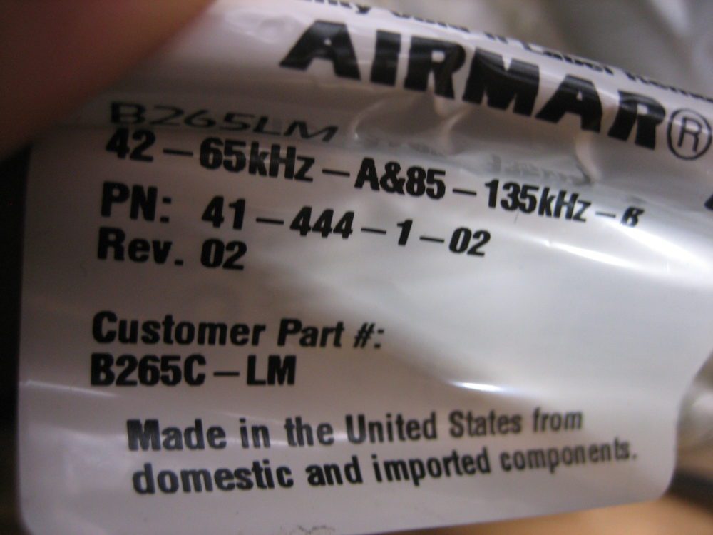 NEW B265LM CHIRP Thru-Hull 1000w 1kw Transducer Garmin Simrad Furuno ...