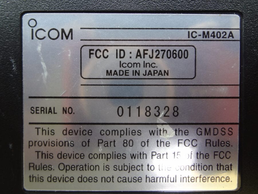 Icom IC-M402 Marine VHF Radio Transceiver Unit w/ Icom HM-141B ...
