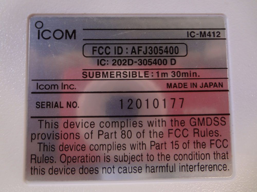 Icom IC-M412 Submersible VHF Marine Radio Transceiver Unit w/ HM-164SW Hand Mic - Max Marine ...