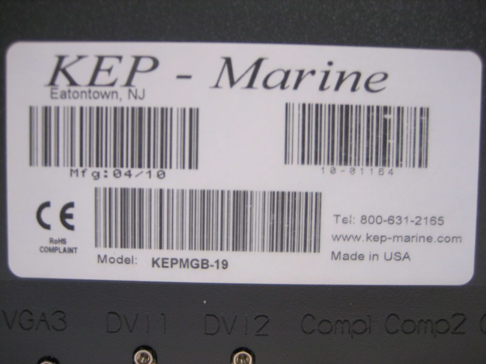 KEP MARINE KEPMGB-19 Glass Bridge Monitor w/ Cables + Mounts -Great Con ...