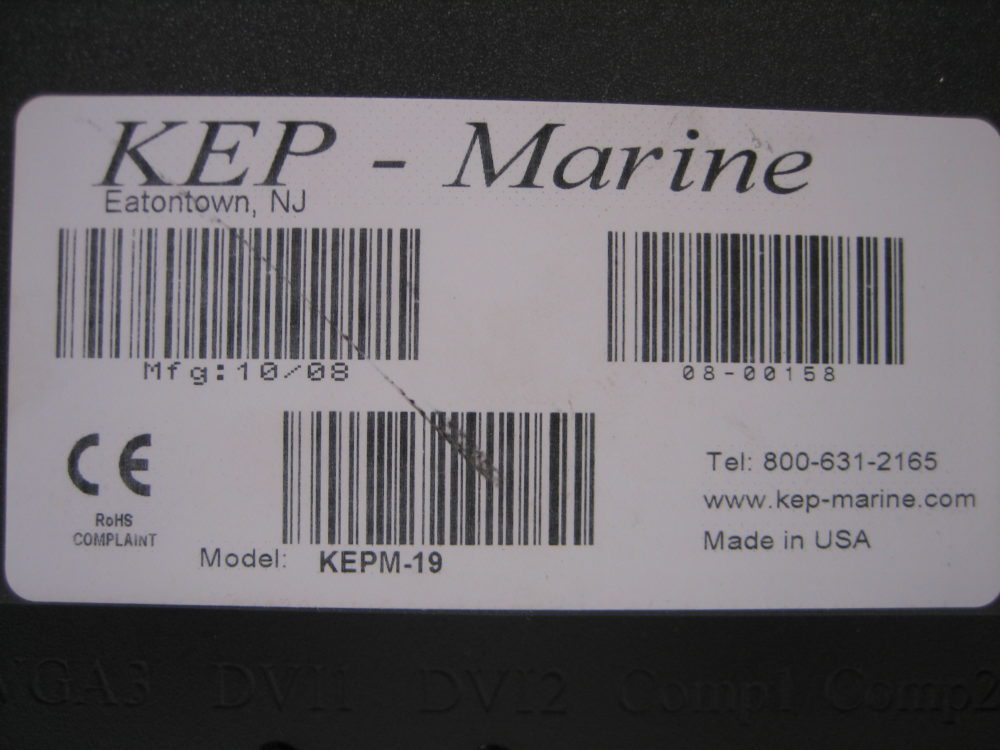 KEP Marine KEPM-19 19" Sunlight Viewable Marine Monitor Extra long DVI ...
